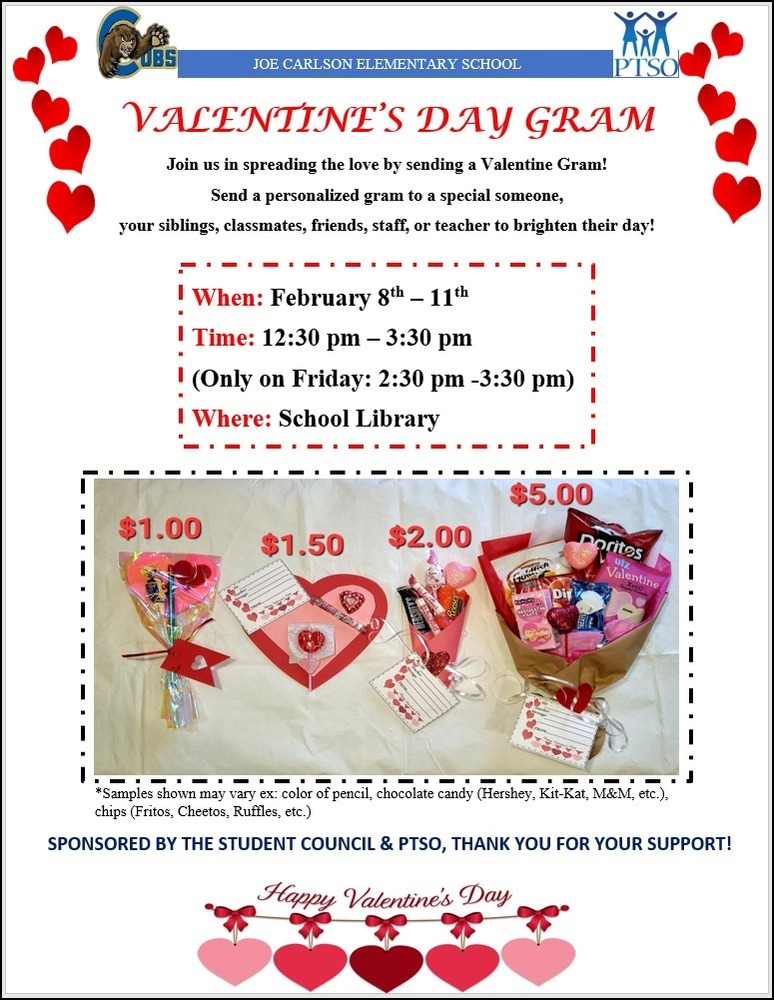 Sponsored by Student Council and PTSO Fundraiser | Joe Carlson ...