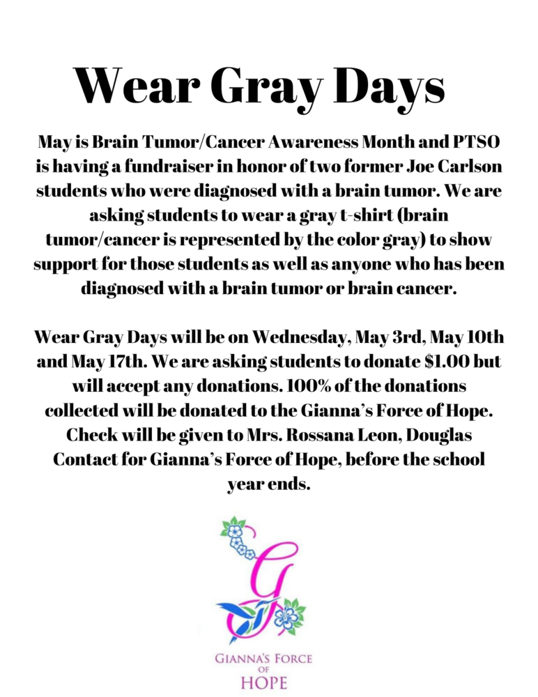 Wear Gray Days | Joe Carlson Elementary School