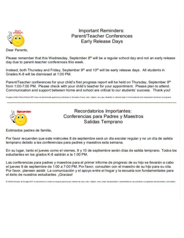 Parent-teacher conferences | Joe Carlson Elementary School